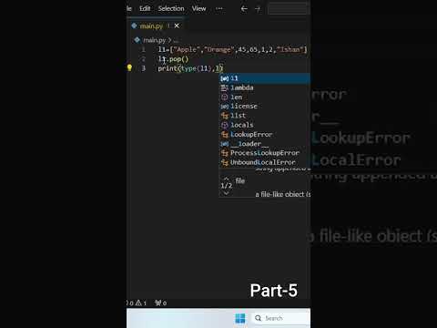 #5 Python List pop, & remove () Method, #icntcloudgyan #python