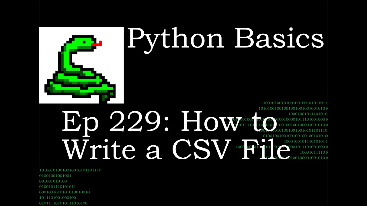 Python Basics Write to CSV Files