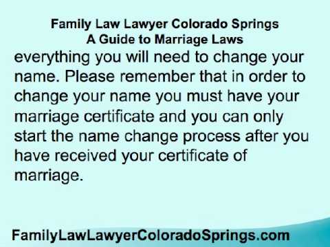 Family Law Lawyer Colorado Springs | A Guide to Marriage Laws