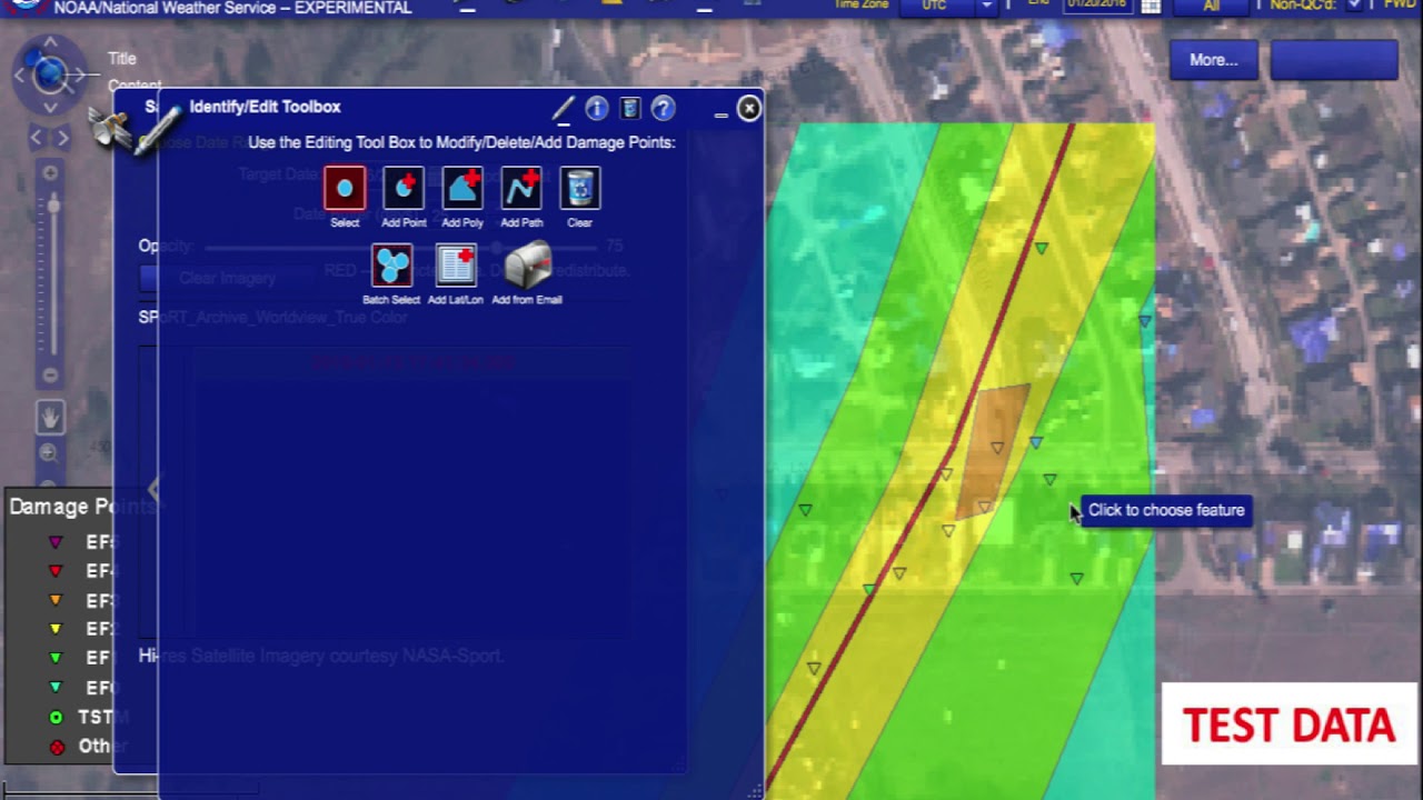 Tornado Track DAT Swath analysis