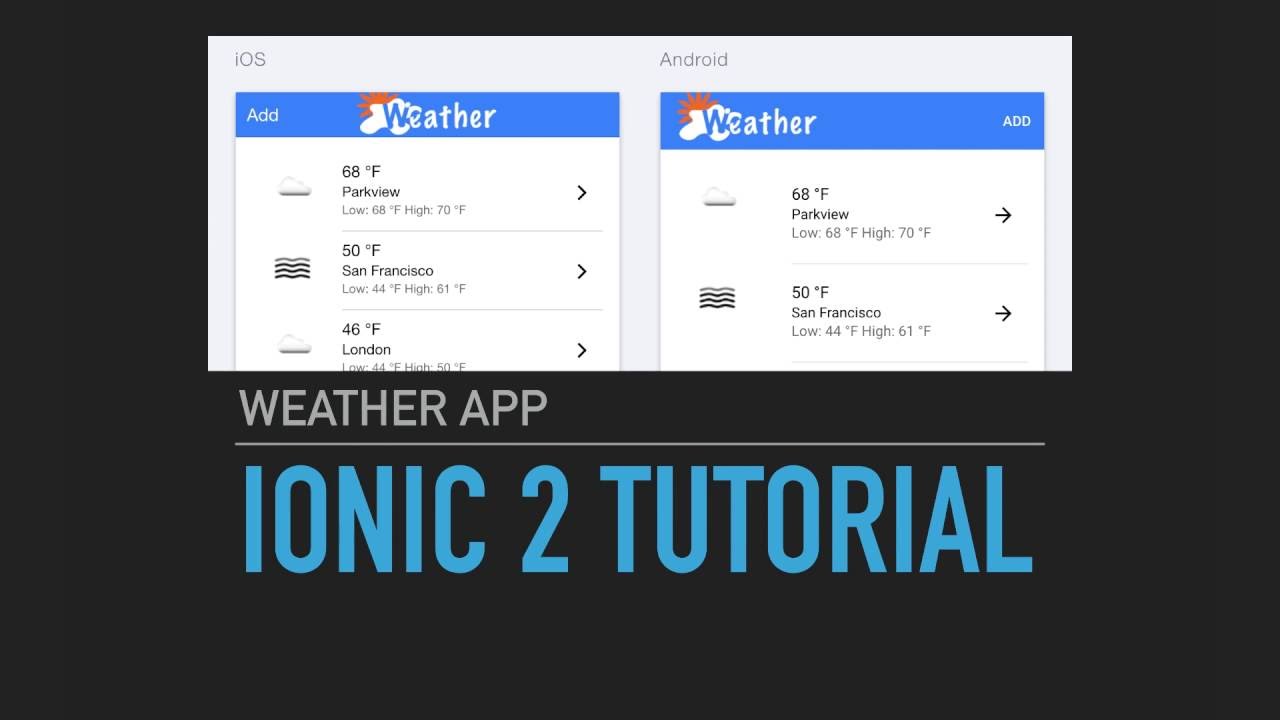 Ionic 2 Tutorial  - Weather App - Intro