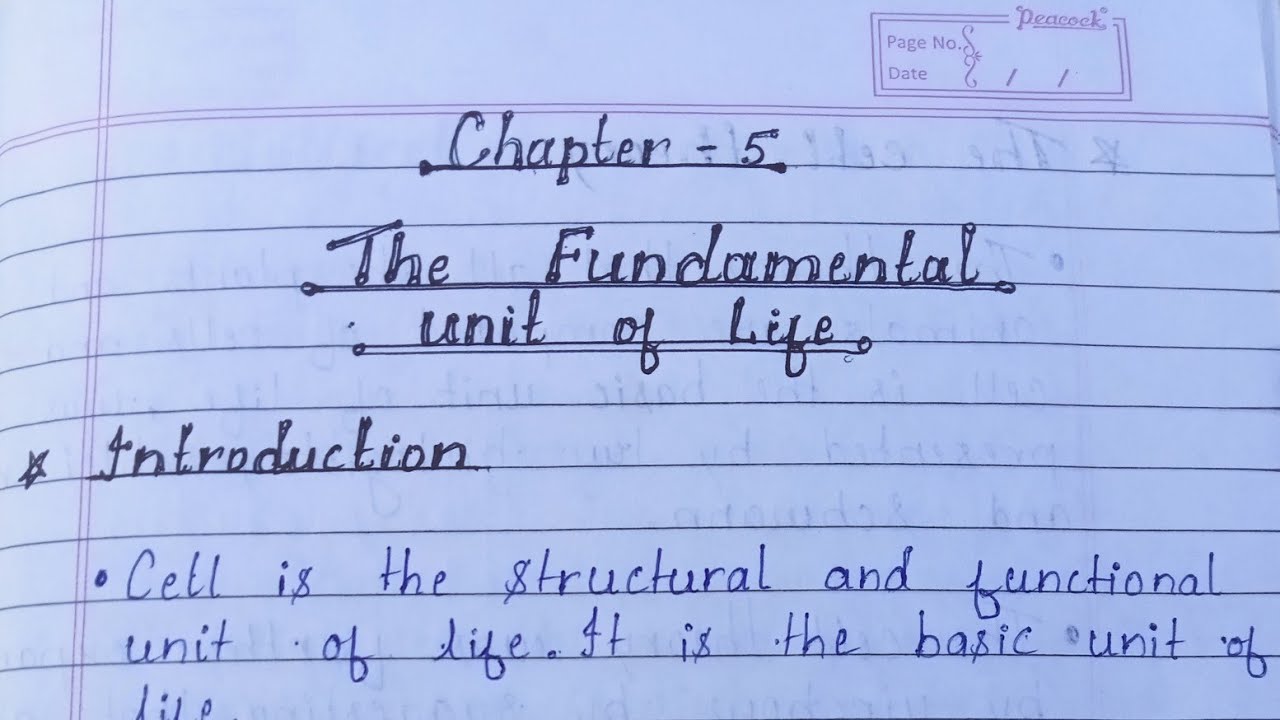 The Fundamental unit of life chapter 5 class 9 NCERT Book science notes