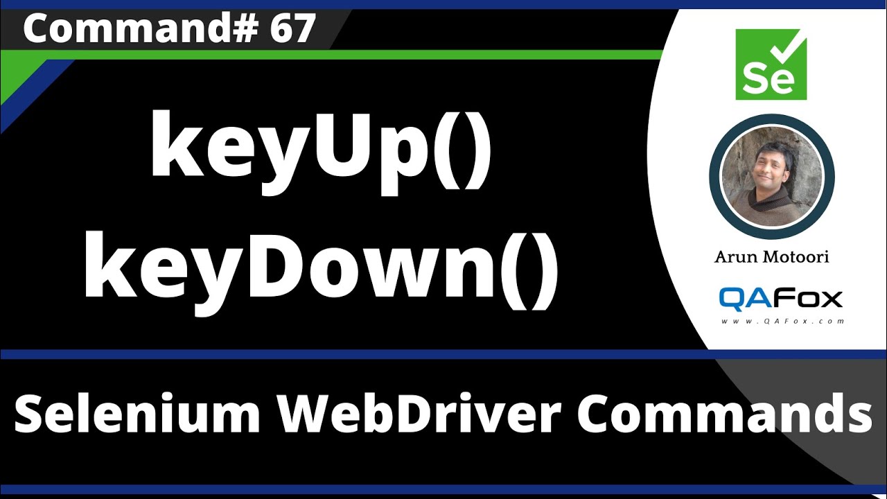 keyDown() and keyUp() Commands - Selenium WebDriver