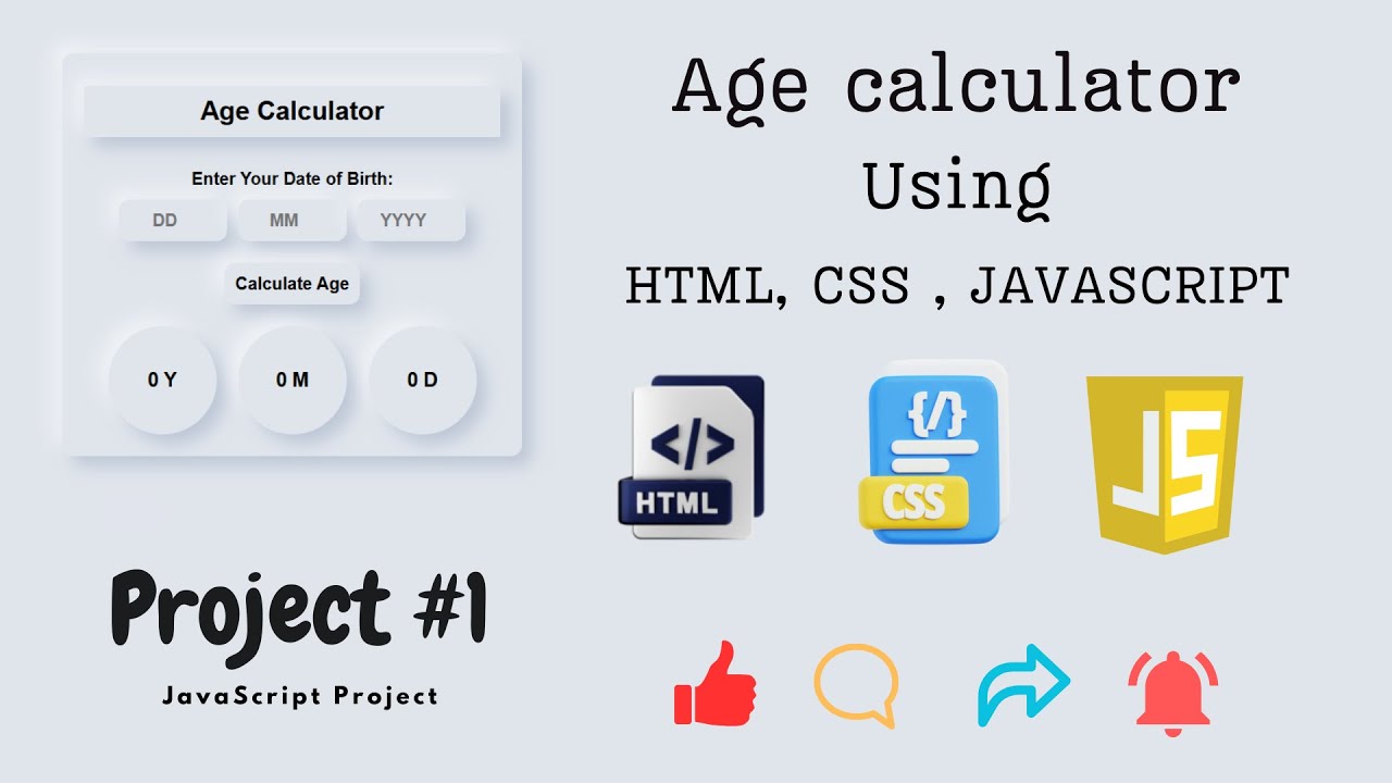 Age Calculator Using HTML, CSS & JavaScript | Build Your Own Age Calculator in 5 Minutes!