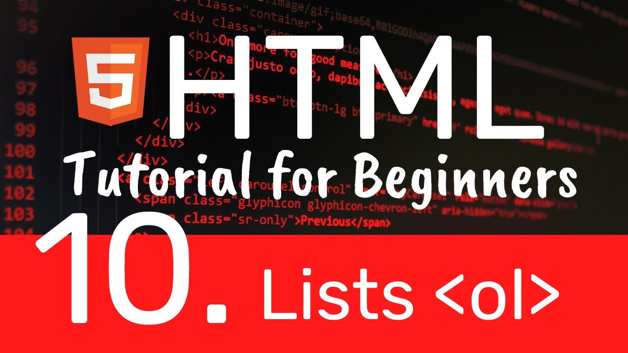 HTML Tutorial for beginners - Ordered lists - the ol tag