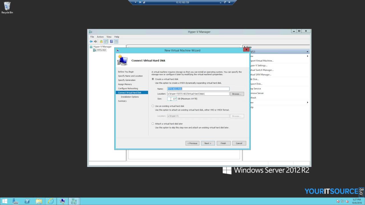 How To: Create a Hyper-V Virtual Machine in Windows Server 2012R2