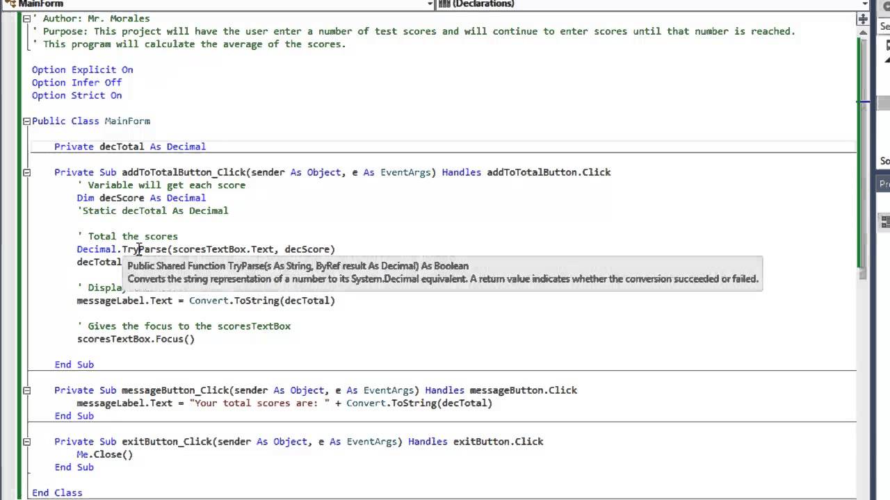 Scope - Class vs. Procedure level variables