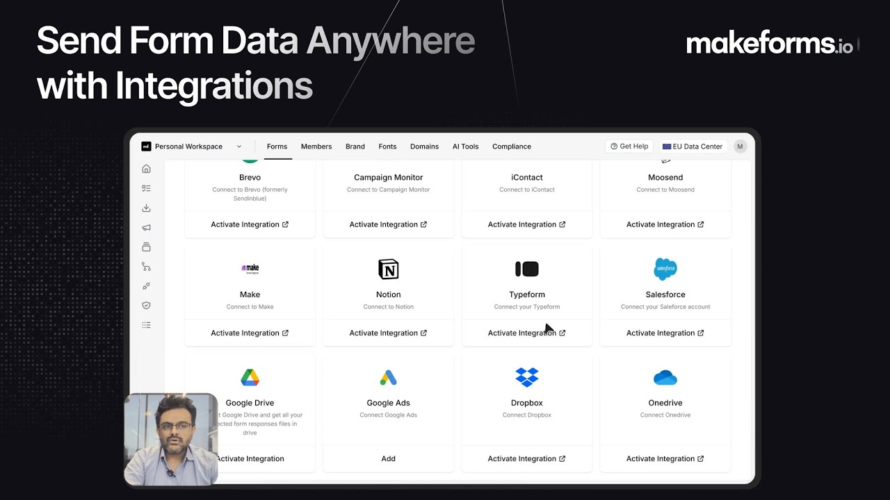 Send Form Data Anywhere with Integrations in MakeForms