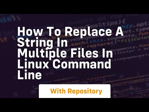 how to replace a string in multiple files in linux command line