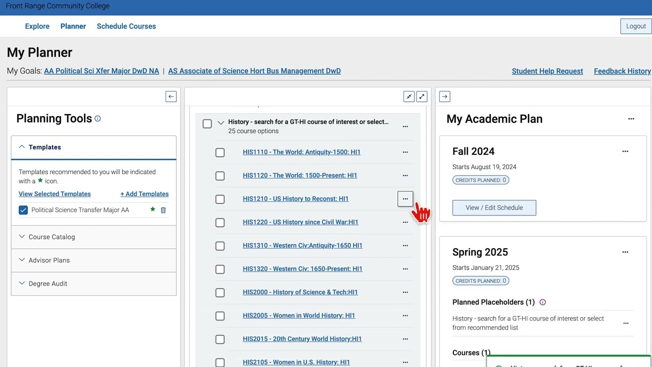 Adding Courses in Navigate: Template