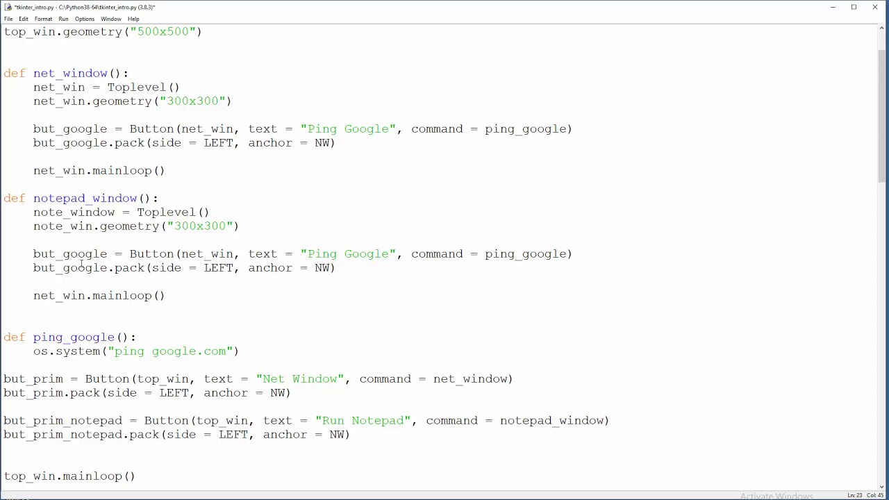 Python Tkinter - 5 - Toplevel - New Window Spawn