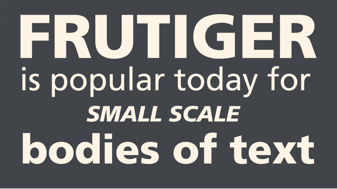 Frutiger Type Specimen
