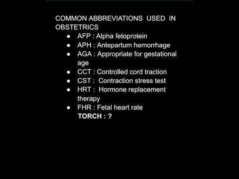 common abbreviations used in obstetrics bsc