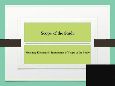 How to Write Scope of the Study