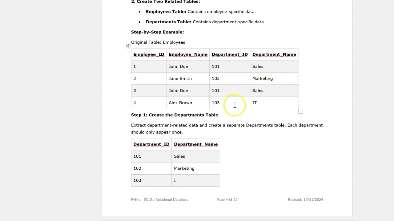 Part 1: Python SQLite Relational Database - Design