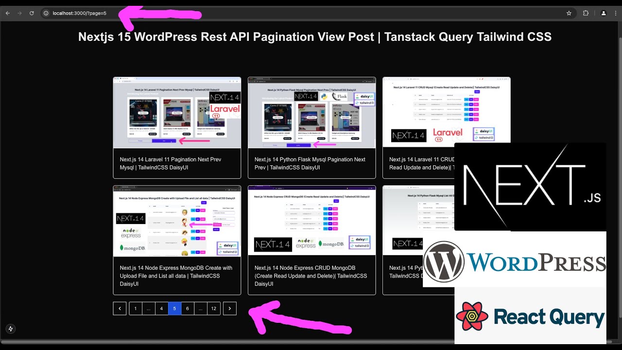 Nextjs 15 WordPress Rest API Pagination View Post | Tanstack Query Tailwind CSS