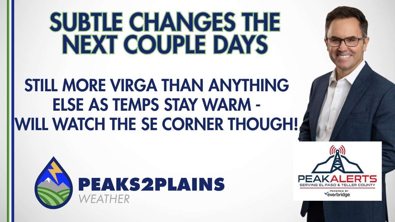 Subtle changes the next couple of days...no big temp changes...but here's storm and wind details.