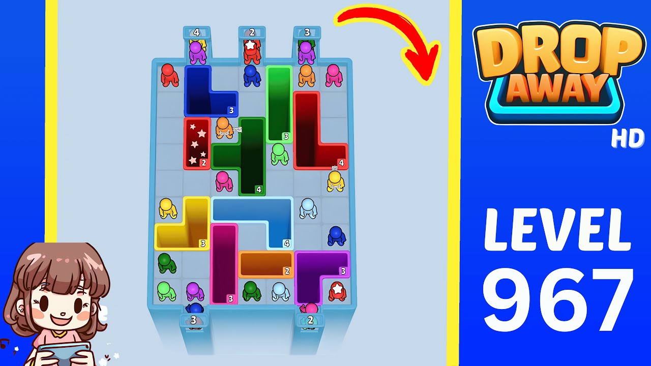 Drop Away Level 967 Solution Walkthrough