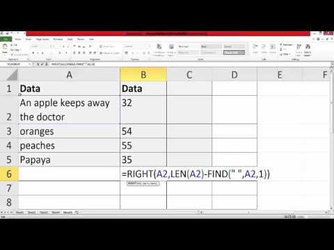 Excel Formulas and Functions : How to EXTRACT all the words except first word of the sentence?