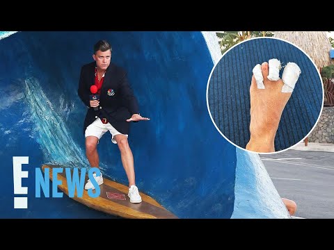 Colin Jost Shows Off Injured Foot Covering Surfing For The Olympics ...