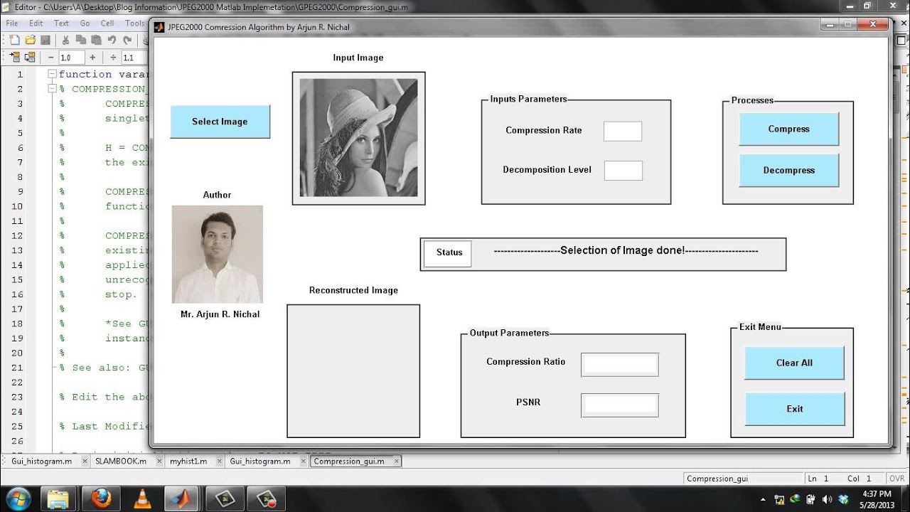 MATLAB Implementation of JPEG2000 Compression Standard