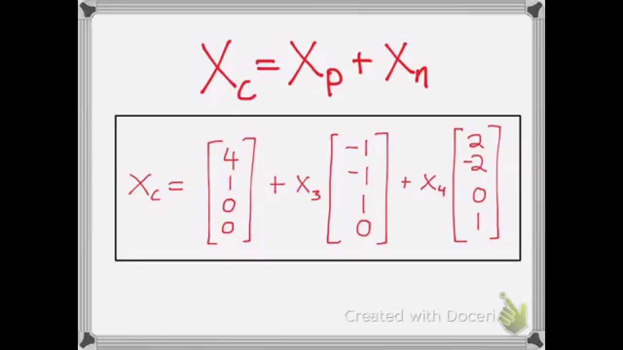 Linear Algebra:  Finding the Complete Solution