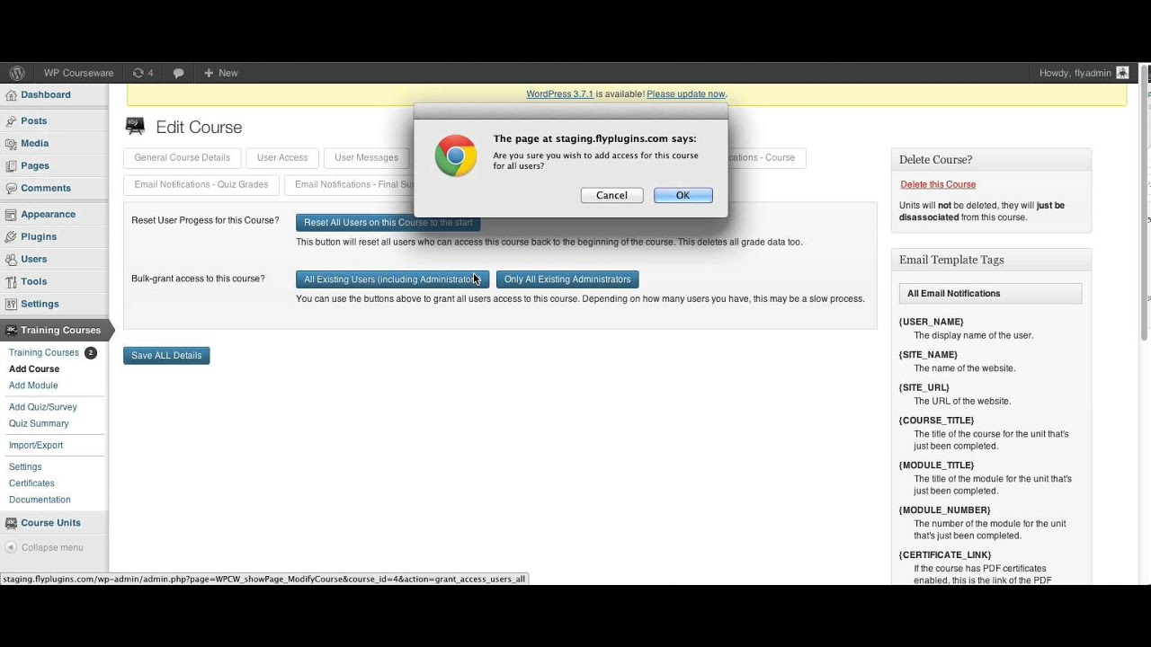 Add Existing Users to a New WP Courseware Course