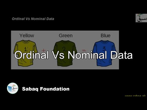 Ordinal Vs Nominal Data, Statistics Lecture | Sabaq.pk