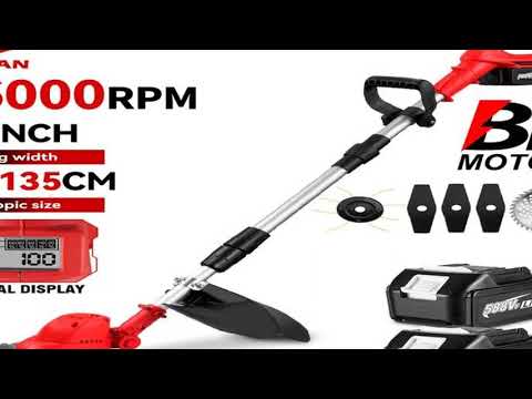 ONEVAN 10 Inch Brushless Electric Lawn Mower Cordless Foldable Adjustable Grass Trimmer Garden Cutte