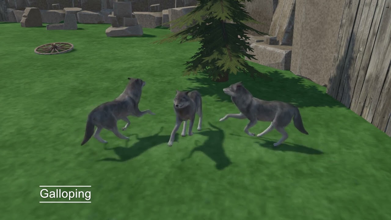 Wolf low poly 3d game asset