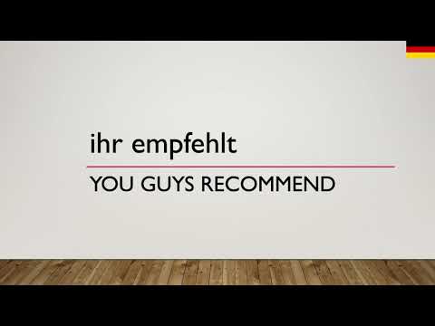 empfehlen - to recommend - learn German verbs