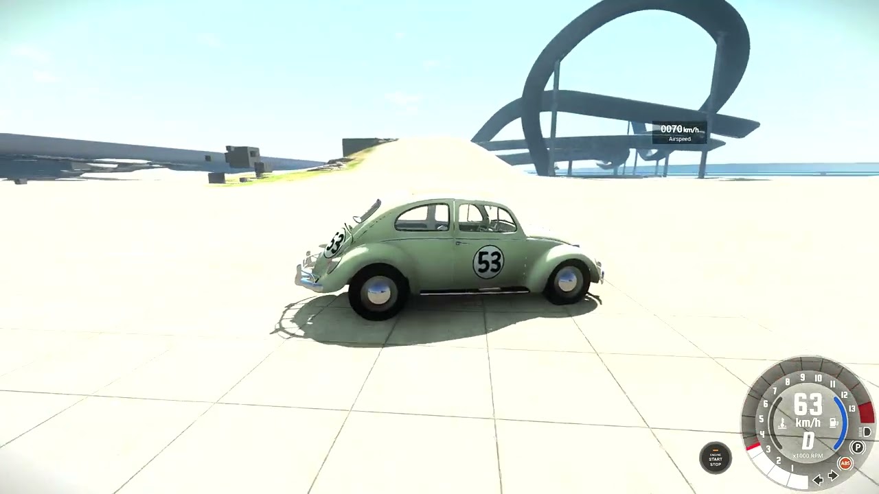 testing out the volkswagen bug in beamng drive