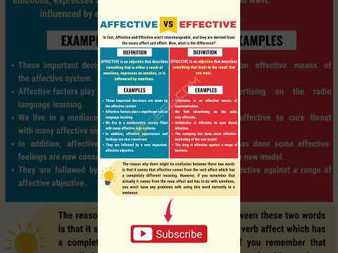 Learn English Vocabulary - Affective vs Effective #english #englishvocabulary #vocabulary