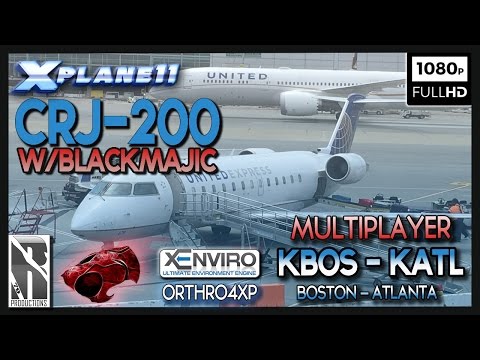 X-PLANE 11 | LIVE | CRJ200 | MULTIPLAYER w/BLACKMAJIC | KBOS - KATL | ORTHO4XP
