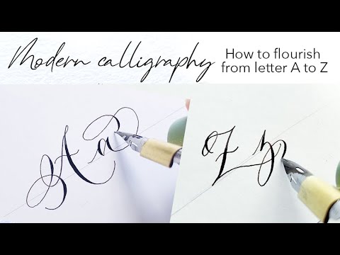 How to flourish letter A to Z | Modern Calligraphy | Nikko G Nib | For beginners | Alphabets