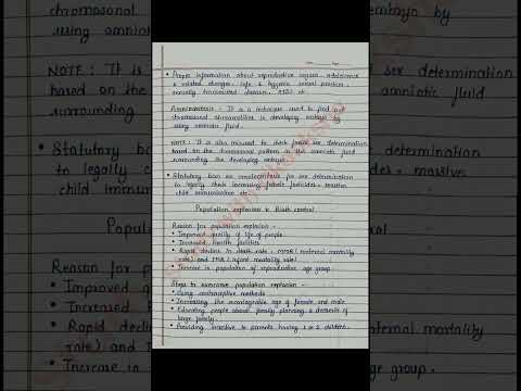 Class 12 Biology | Reproductive health handwritten notes | JEE | NEET | CBSE | NCERT | BSEB | NOTES