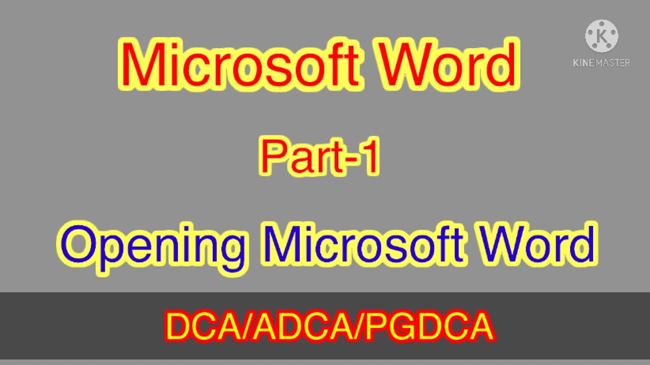 Opening Microsoft Word, Saving, Closing and Opening Document