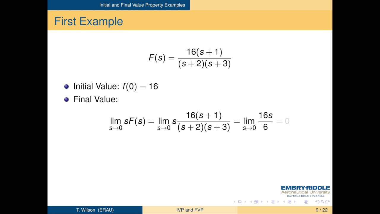 Initial and Final Value Properties