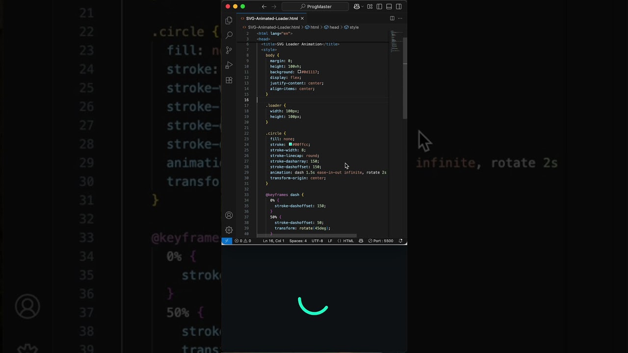 SVG Animated Loader #svg #animated #loader #loading #coding #codingtutorial #programming #codewithme