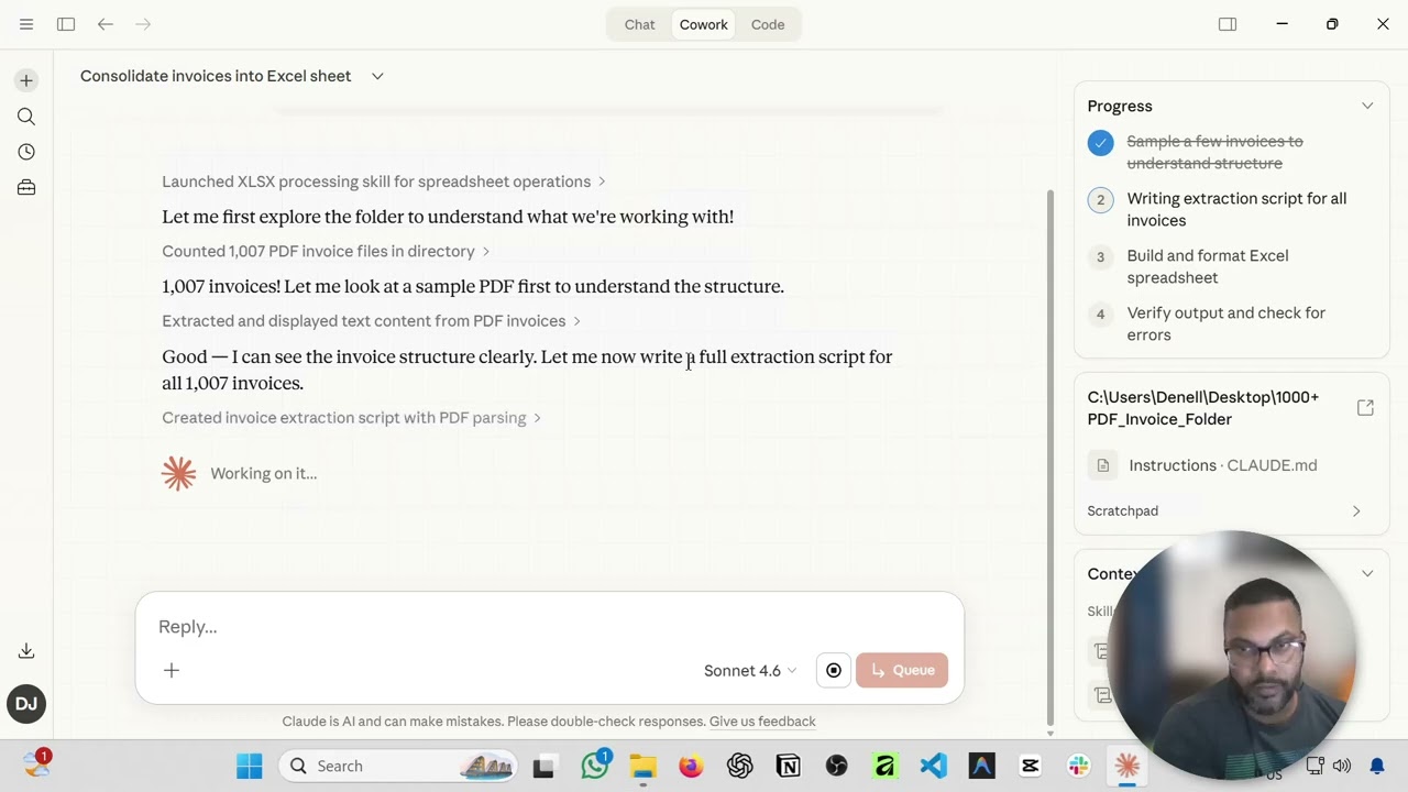 Turning 1000 pdfs into a database with claude cowork