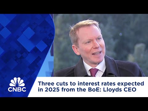 Three cuts to interest rates expected in 2025 from the BoE: Lloyds CEO