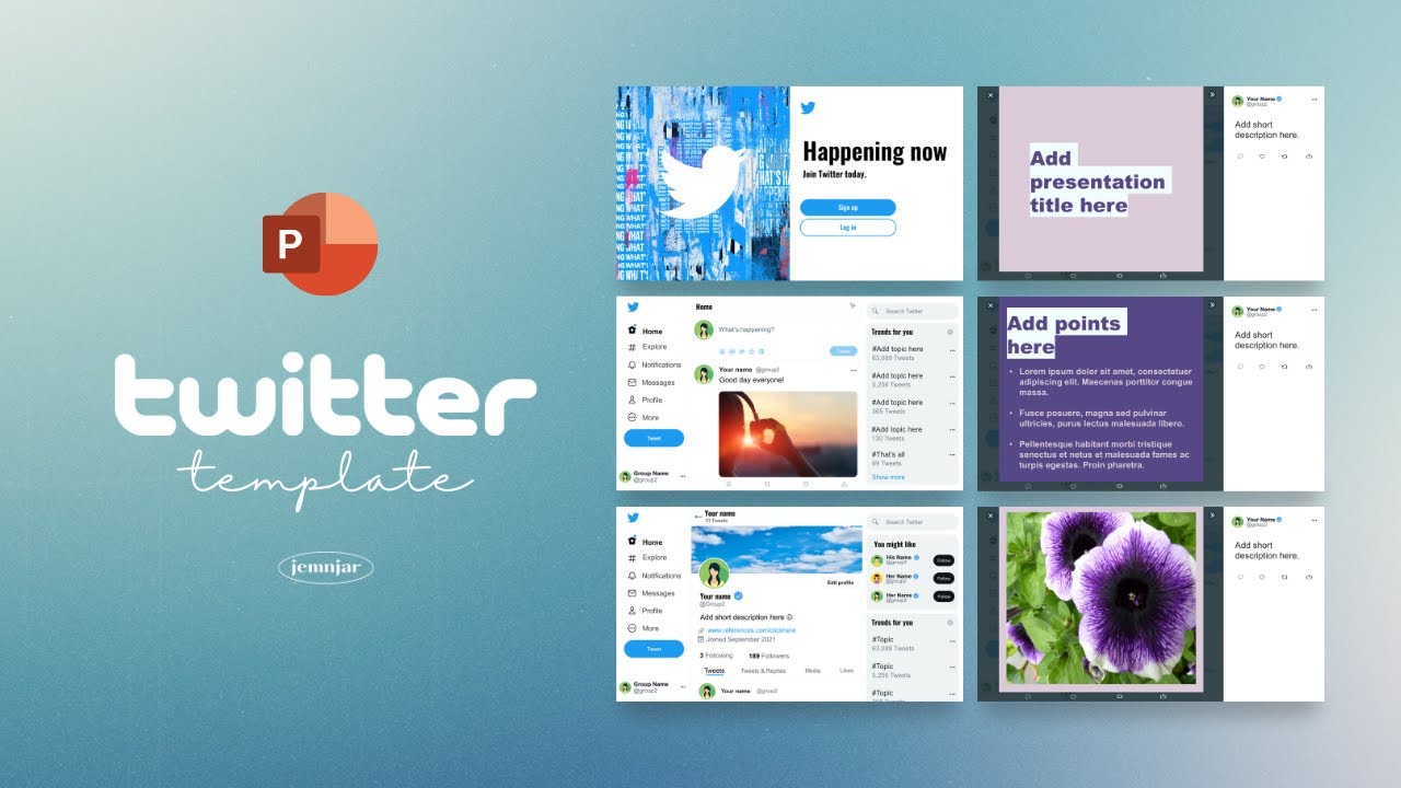 Twitter | PowerPoint Template | JemnJar