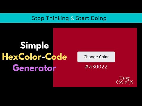 Hex color code generator. simple HexCode for awesome color generator using CSS & JS
