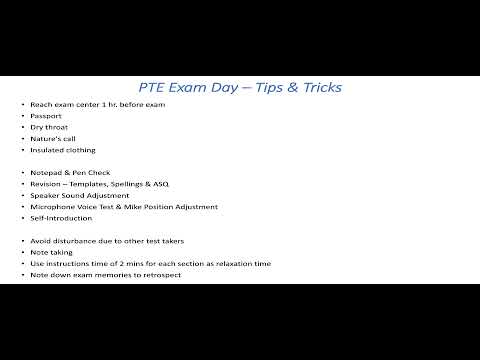 PTE Exam Day - Tips and Strategies/Checklist 2022 (OR) Last Minute Tips