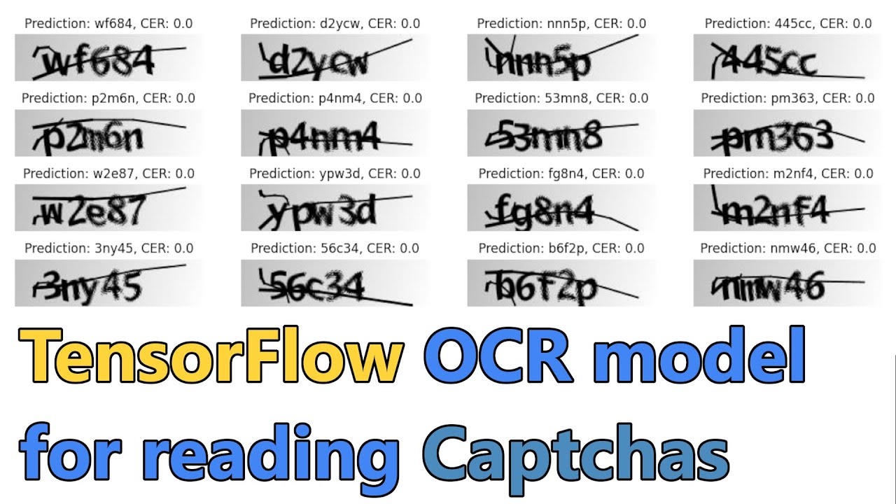 TensorFlow Step-by-Step Captcha solving tutorial with custom OCR model
