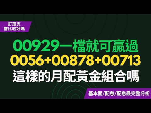 00929 vs 自組月配「0056+00713+00878」 - 理財板 | Dcard