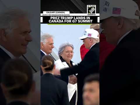 US President Donald Trump lands in Calgary International Airport, Canada for G7 Summit