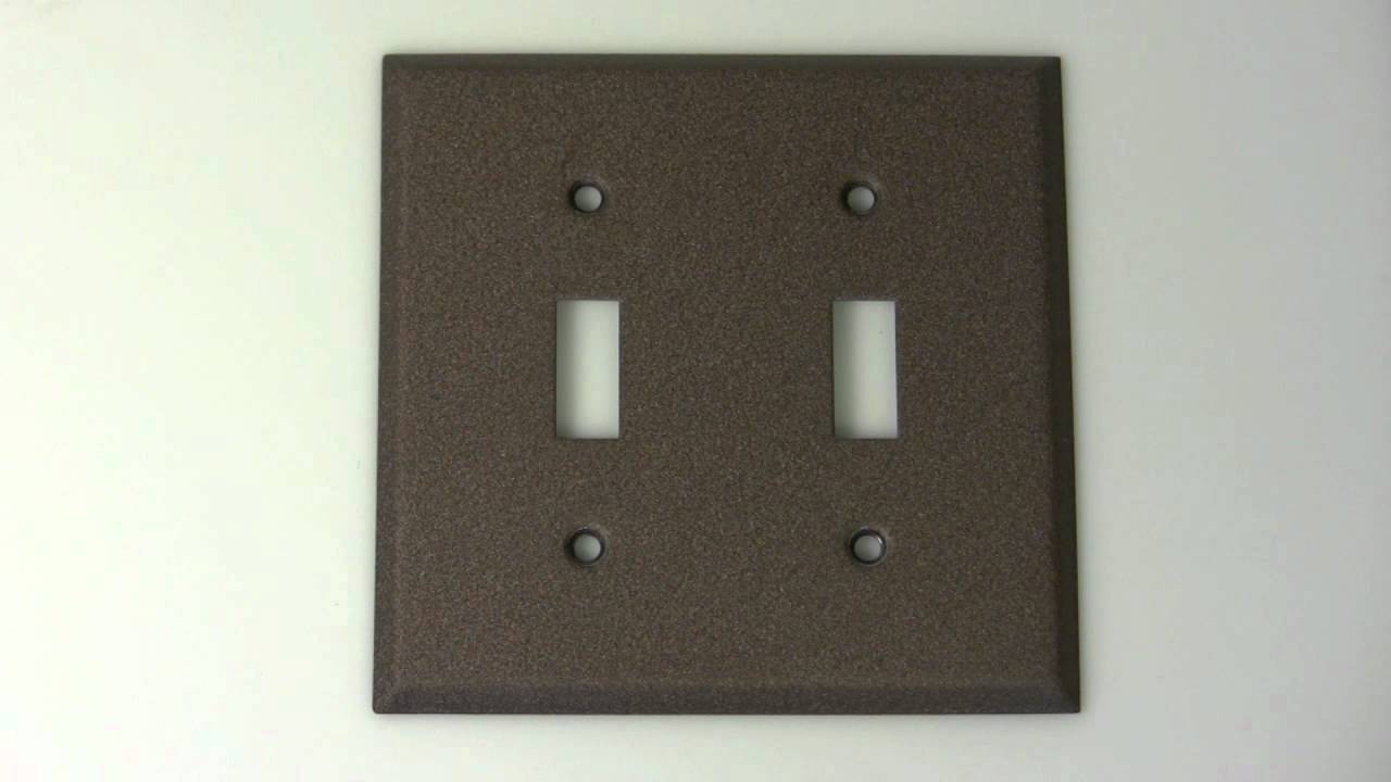 Two Toggle Textured Bronze wall plate cover