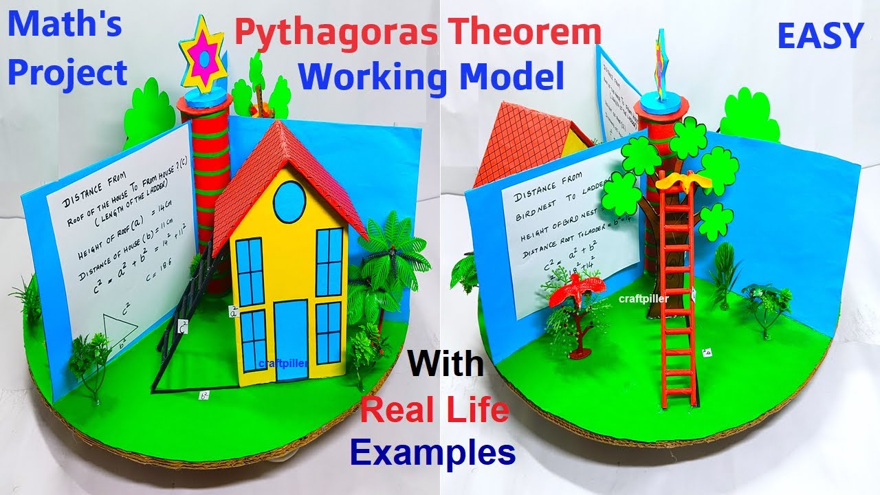 Pythagoras theorem working model | math's project with real life examples | craftpiller