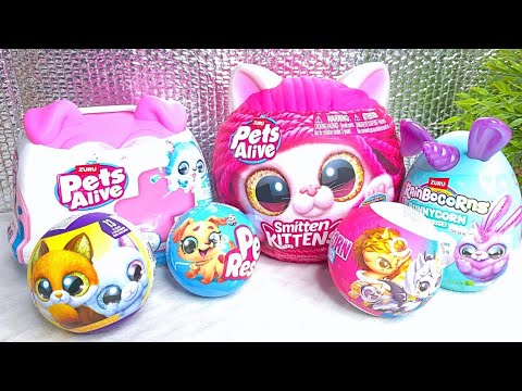 UNBOXING PETS ALIVE Kitten I Rainbocorns I Bunnycorn I Satisfying Toy Review I Zuru